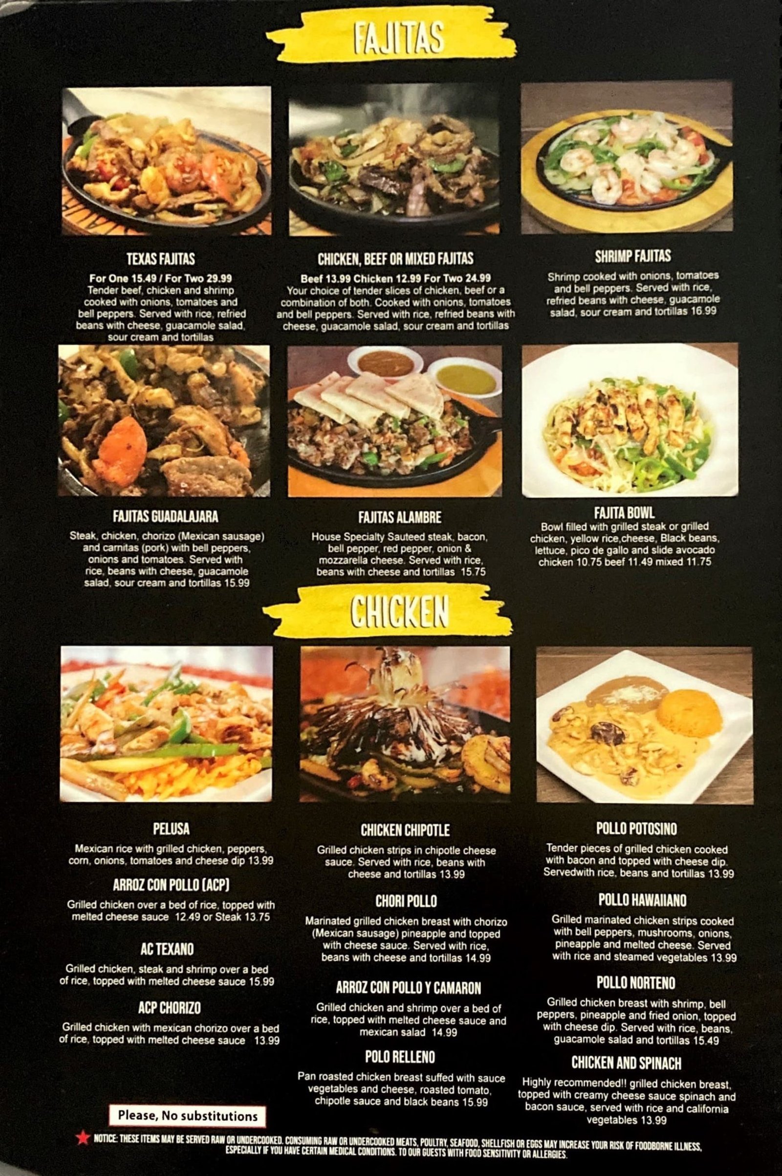 Menu - Coco Bongo Raleigh